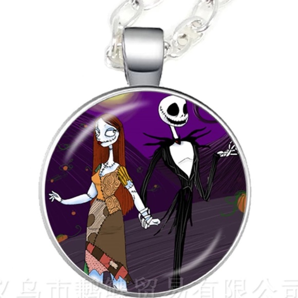 Disney | Jewelry | Jack Skellington And Sally Necklace | Poshmark